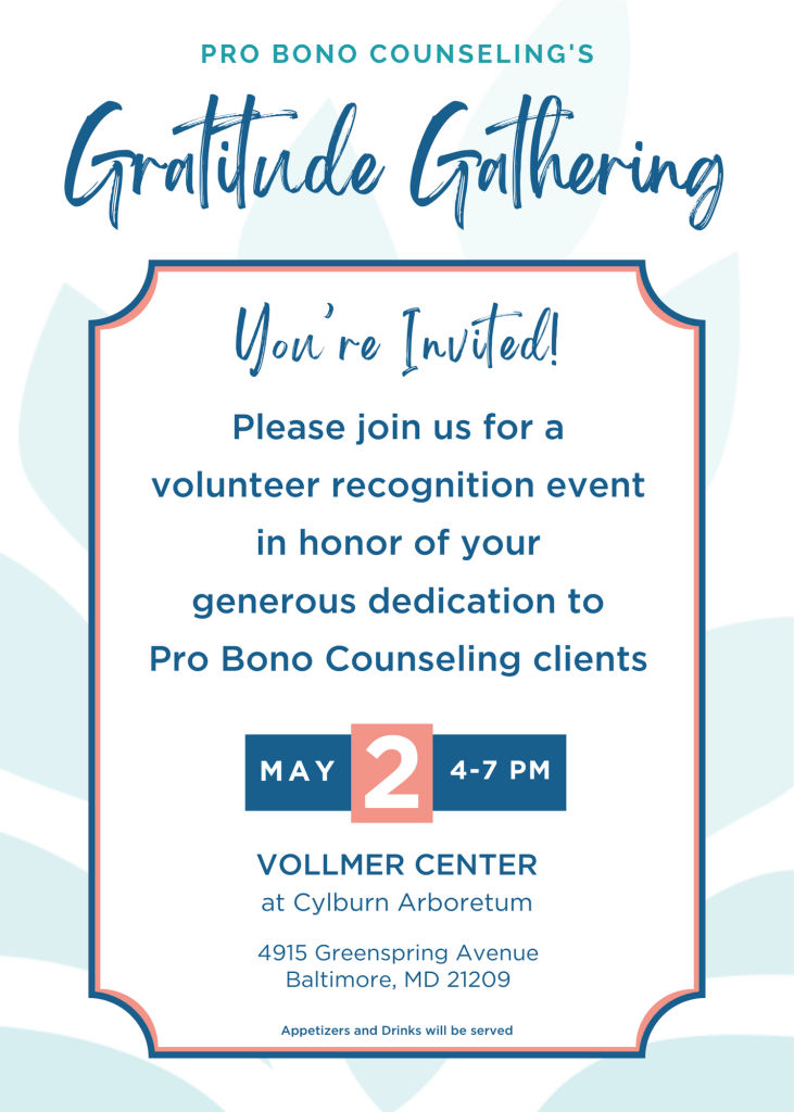 Gratitude Gathering - Pro Bono Counseling